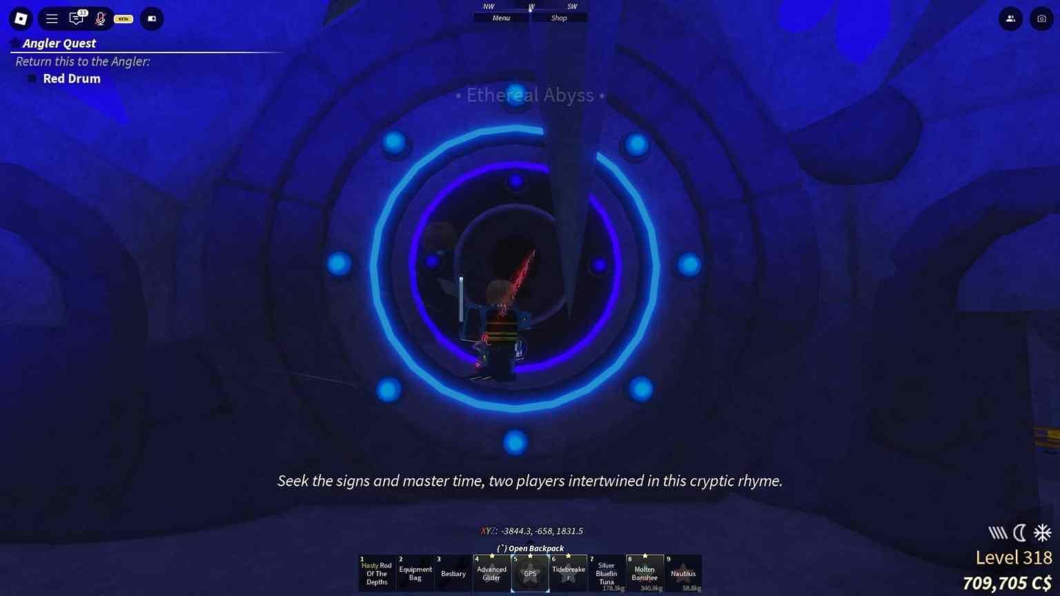 How to Solve Ethereal Abyss Trial - Fisch Abyssal Specter Rod