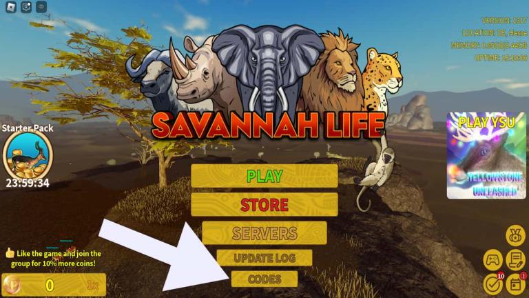 Savannah Life Codes (March 2026) | Pro Game Guides