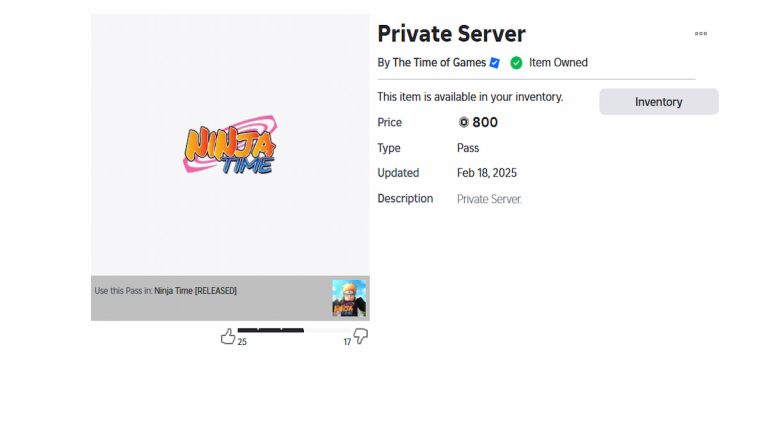 Roblox Ninja Time Private Server Codes List (2025) | Pro Game Guides