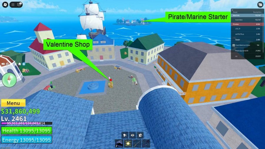 All Valentine Shop Locations in First, Second & Third Sea - Blox Fruits ...