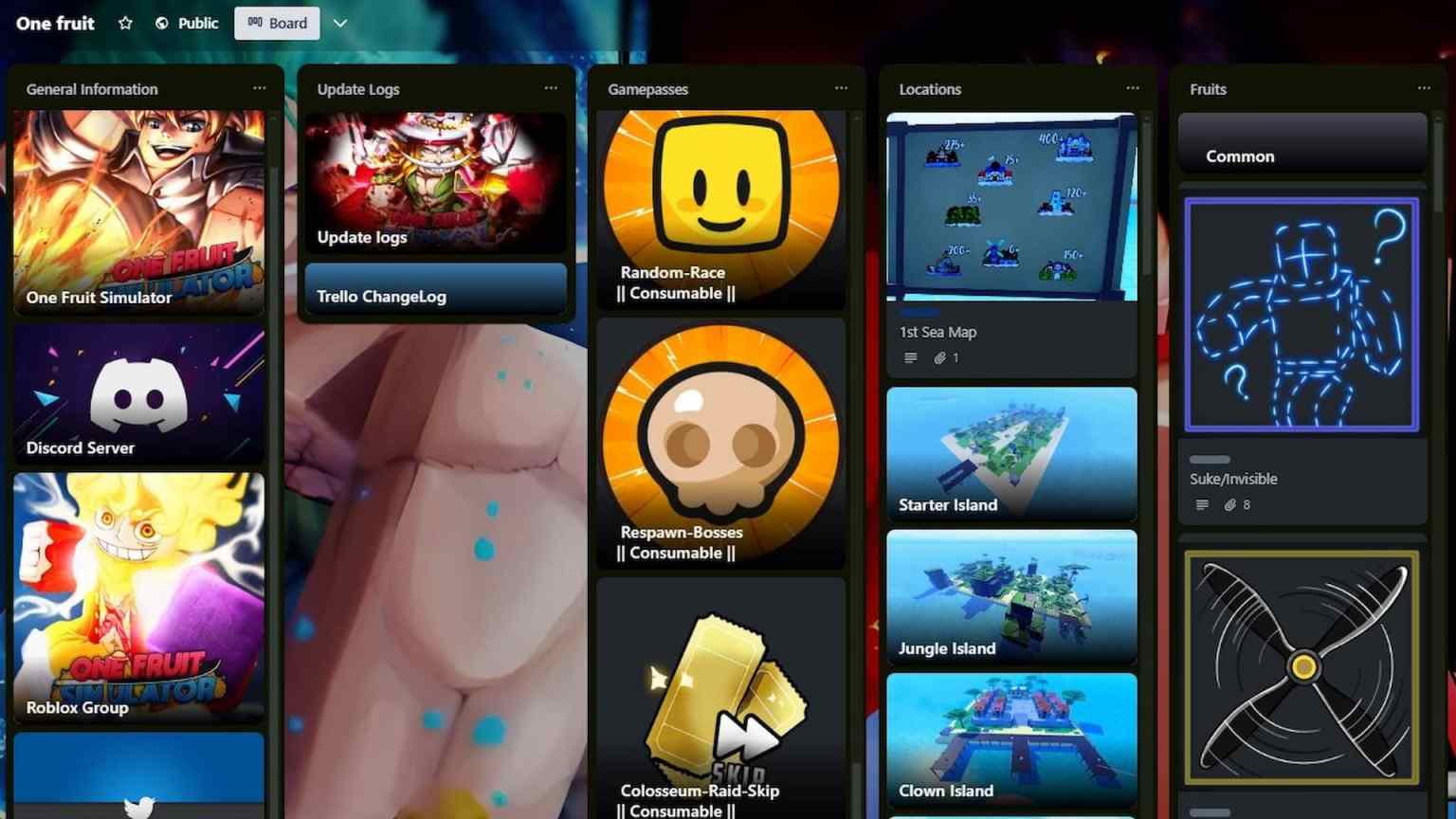 Official One Fruit Trello Link Discord And Wiki Pro Game Guides