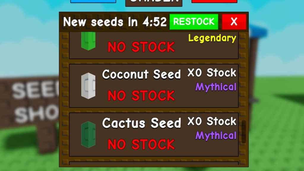 Grow a Garden Seed Shop Stock Tracker - Mythical & Legendary | Pro Game Guides