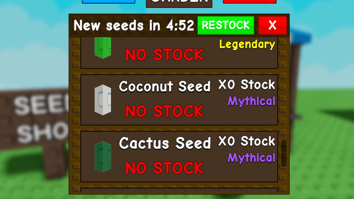 Grow a Garden Seed Shop Stock Tracker - Mythical & Legendary | Pro Game ...