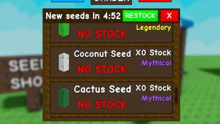 Grow a Garden Seed Shop Stock Tracker - Mythical & Legendary | Pro Game ...