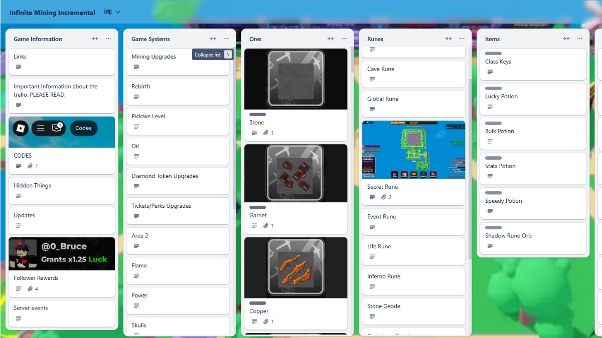 Infinite Mining Incremental Trello Guide - All Ores, Runes, Auras & More! | Pro Game Guides