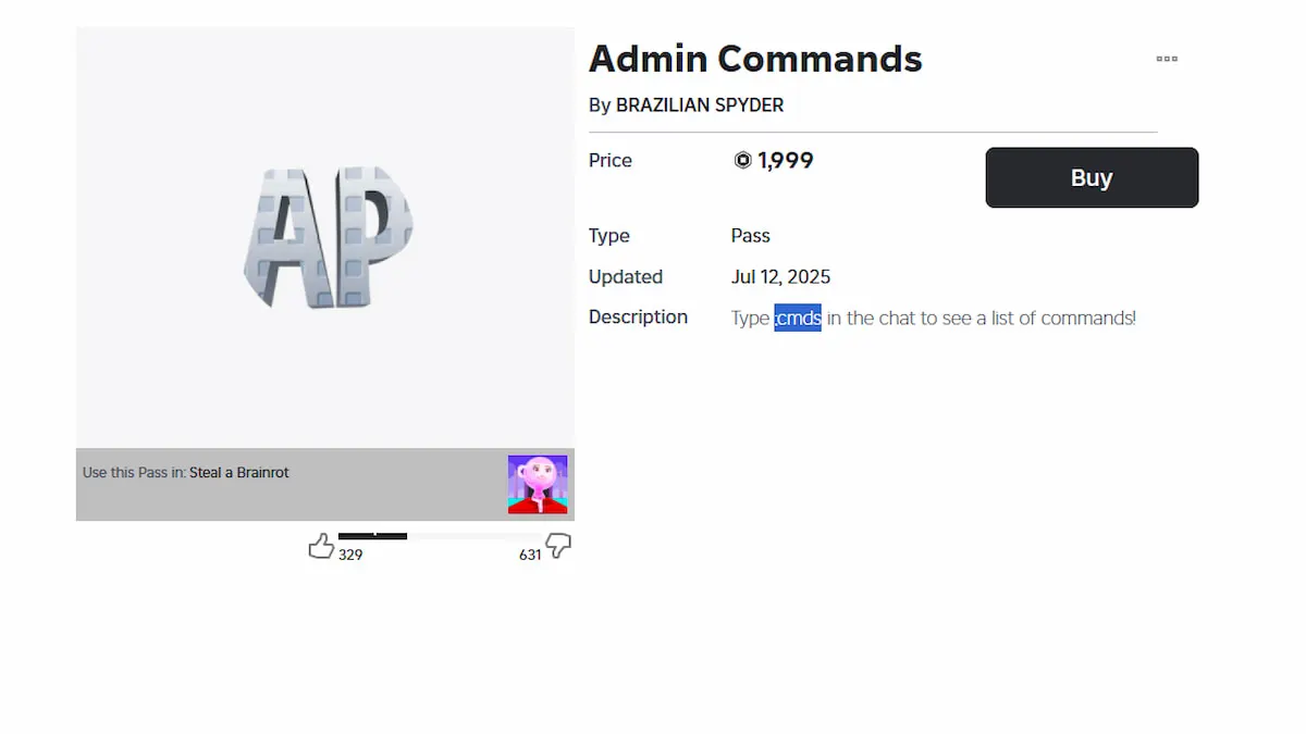 All Admin Console Commands In Steal A Brainrot Roblox Pro Game Guides
