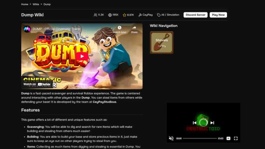 Dump Trello, Wiki & Discord Links - Roblox | Pro Game Guides