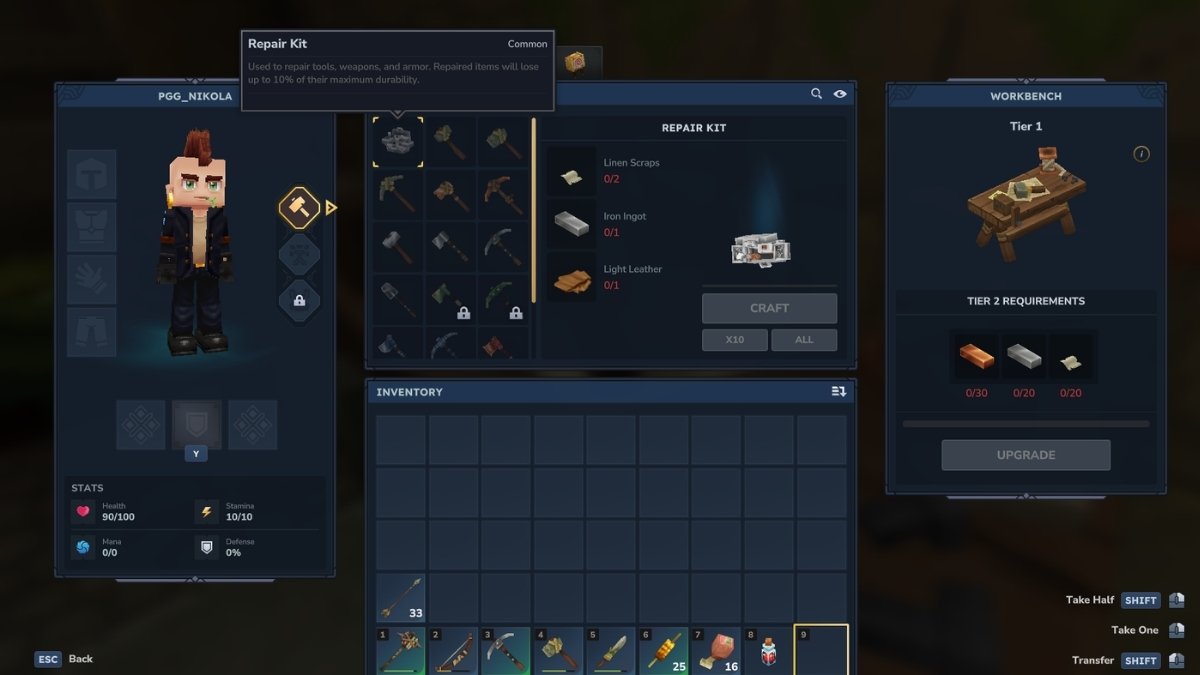 How to Repair & Dismantle Items in Hytale
